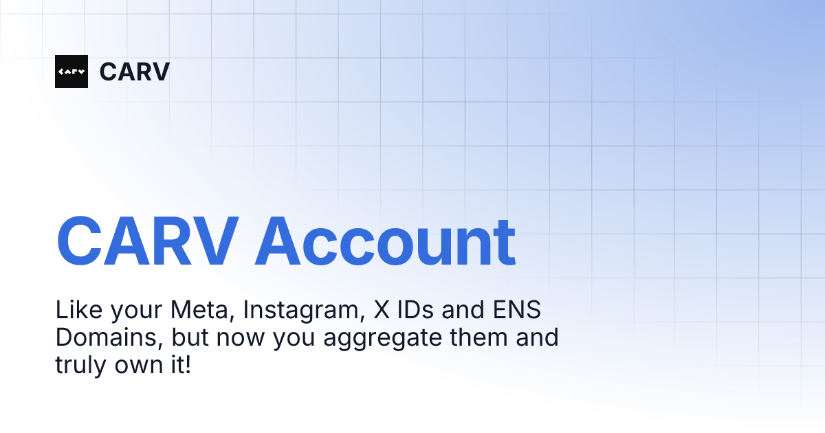 CARV Account | CARV
