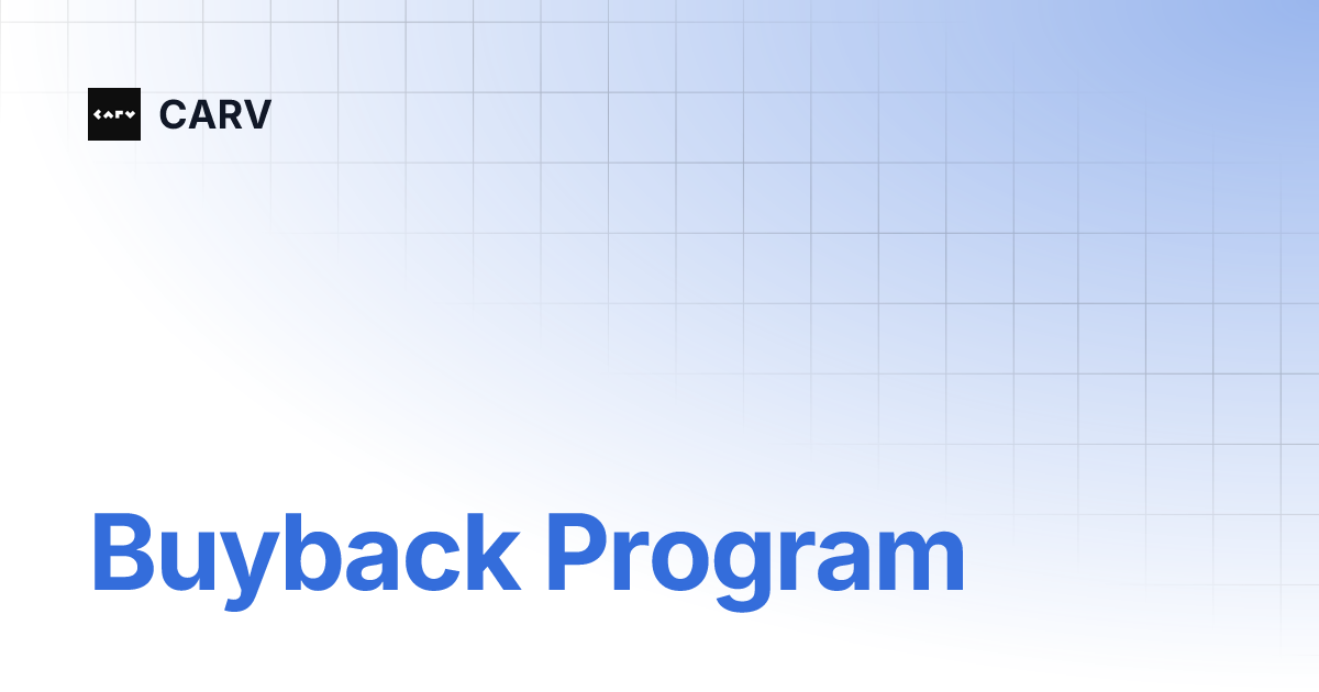 Buyback Program | CARV